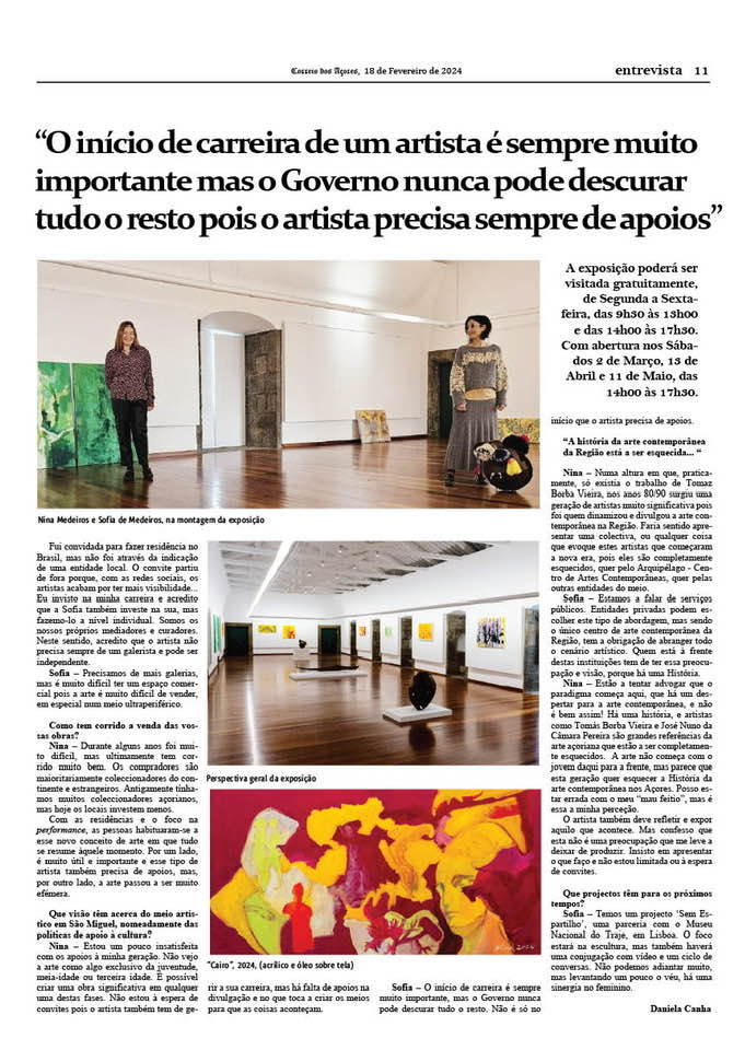 Artist Nina Medeiros exhibits “Mau Feitio” at the Santo António Convent ...